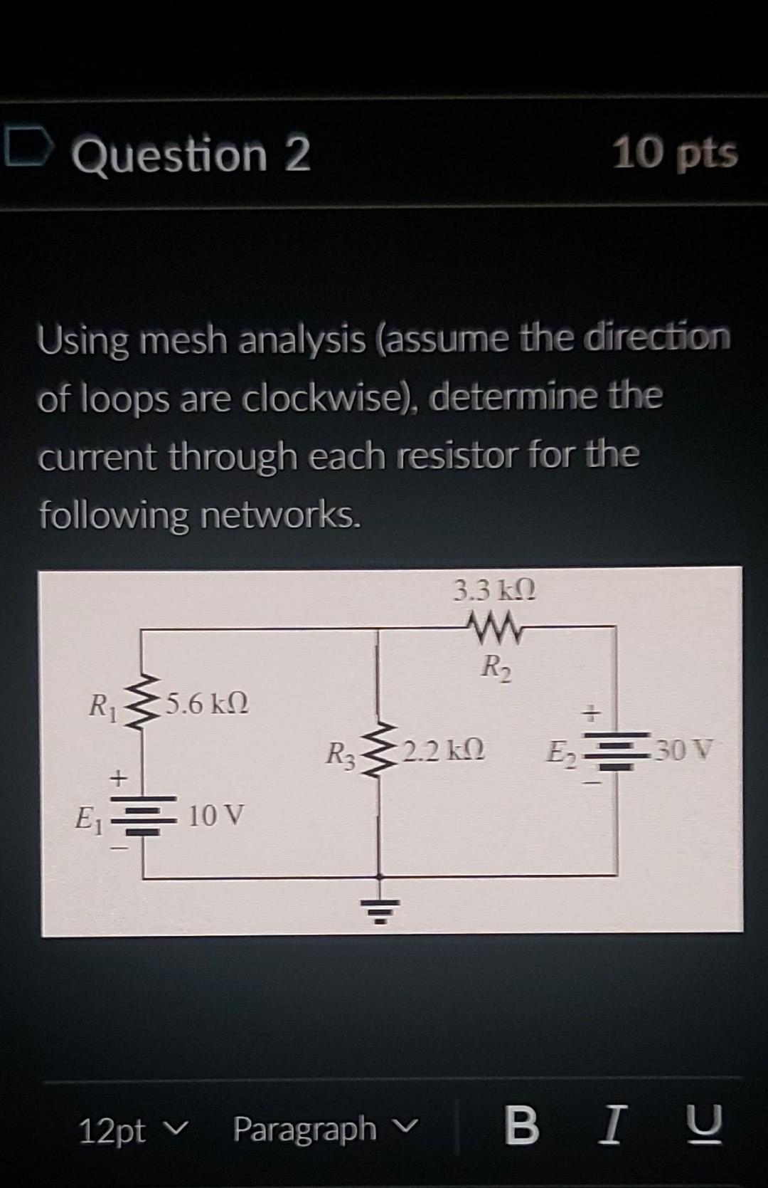 Solved Using mesh analysis (assume the direction of loops | Chegg.com