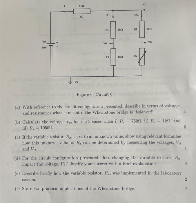Solved Figure 6 Circuit 6 A With Reference To The