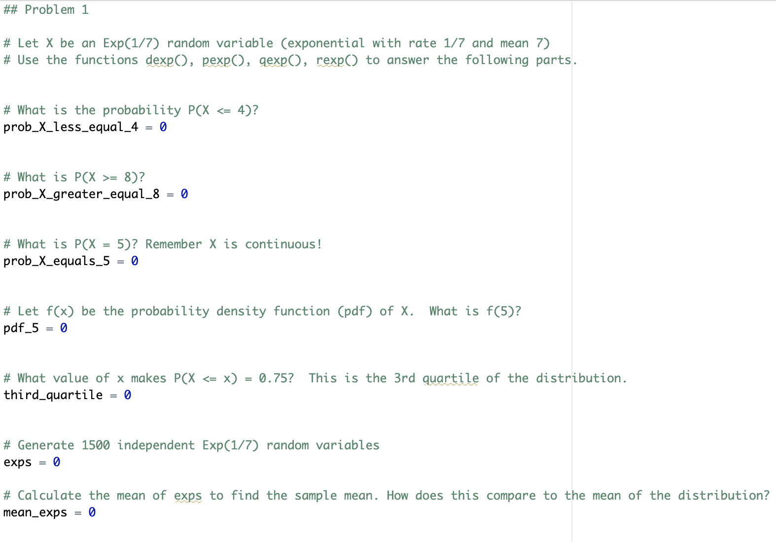 Solved ## Problem 1# Let x ﻿be an Exp(17) ﻿random variable | Chegg.com