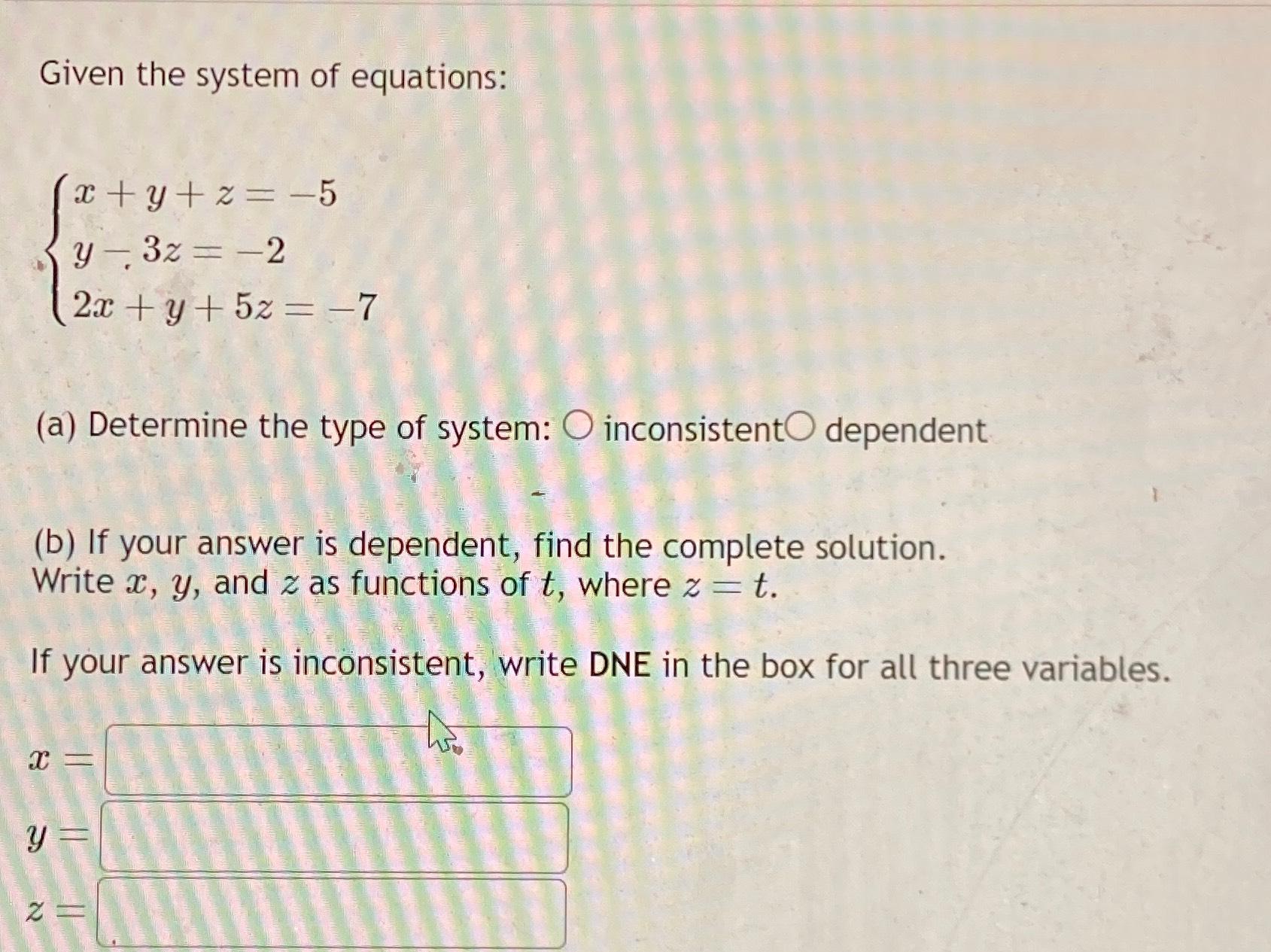 Solved Given the system of | Chegg.com