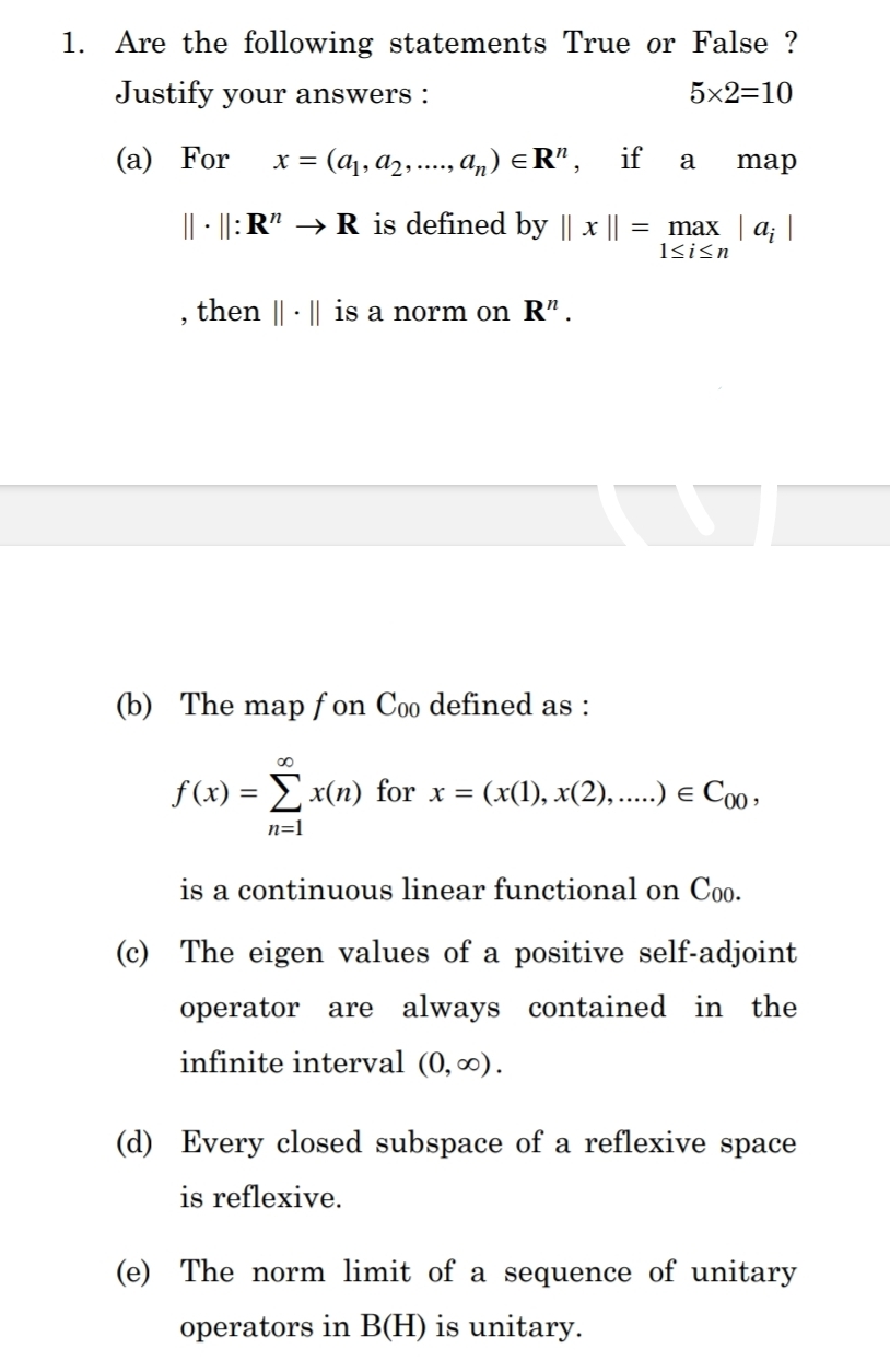 Solved Are the following statements True or False ? ﻿Justify | Chegg.com