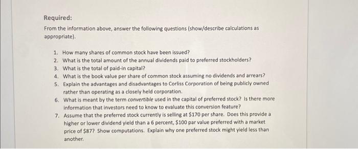 Solved Below is a series of questions about equity for a | Chegg.com