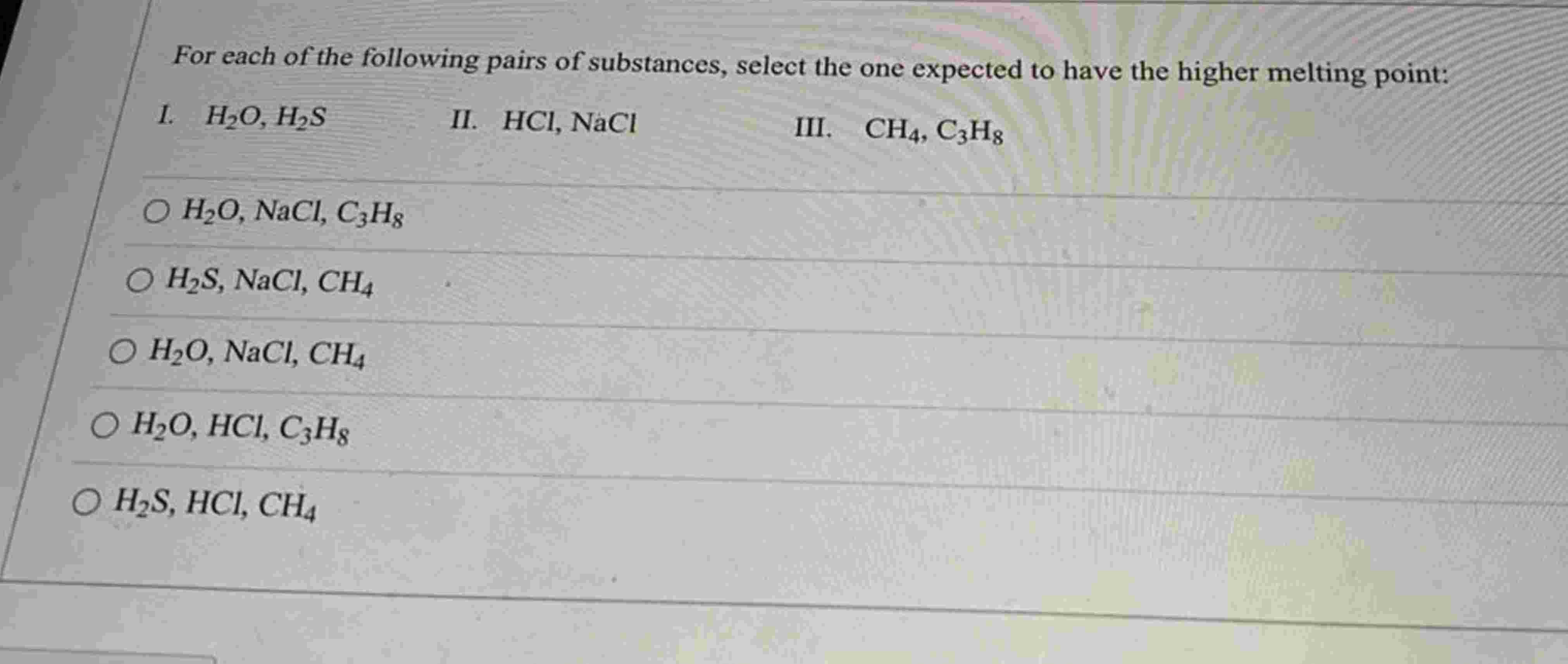 Solved For each of ﻿the following pairs of ﻿substances, | Chegg.com