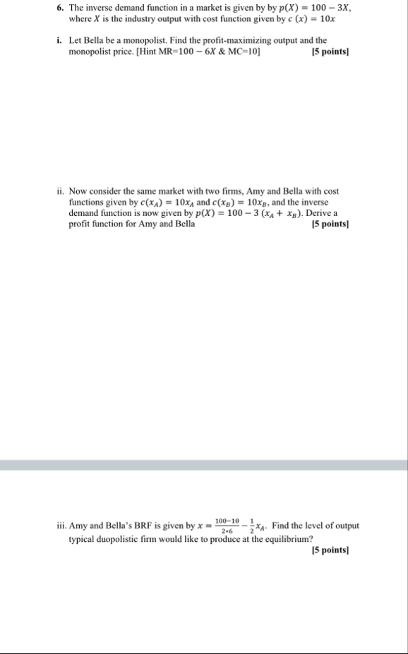 Solved The inverse demand function in a market is given by | Chegg.com