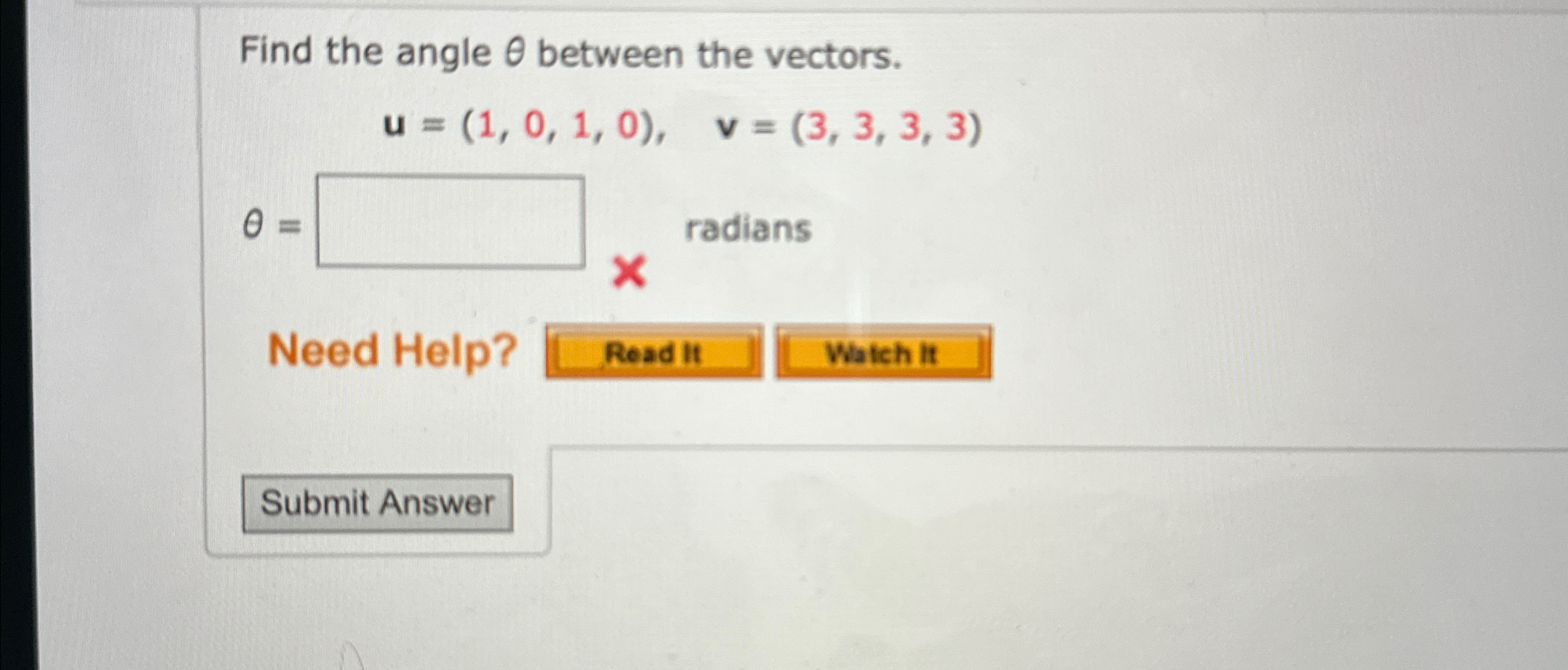 Solved Find the angle θ ﻿between the | Chegg.com