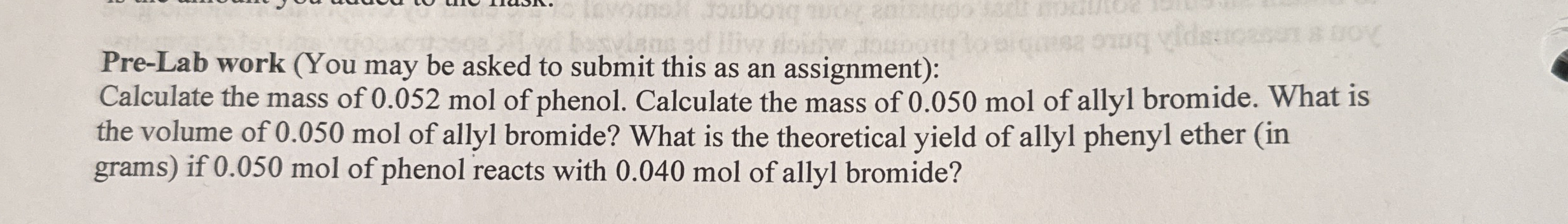 Solved Pre-Lab work (You may be asked to submit this as an | Chegg.com