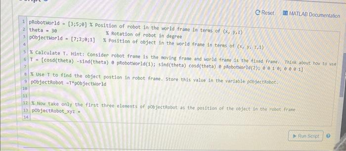 Solved Transforming from one frame (coordinate system) to | Chegg.com