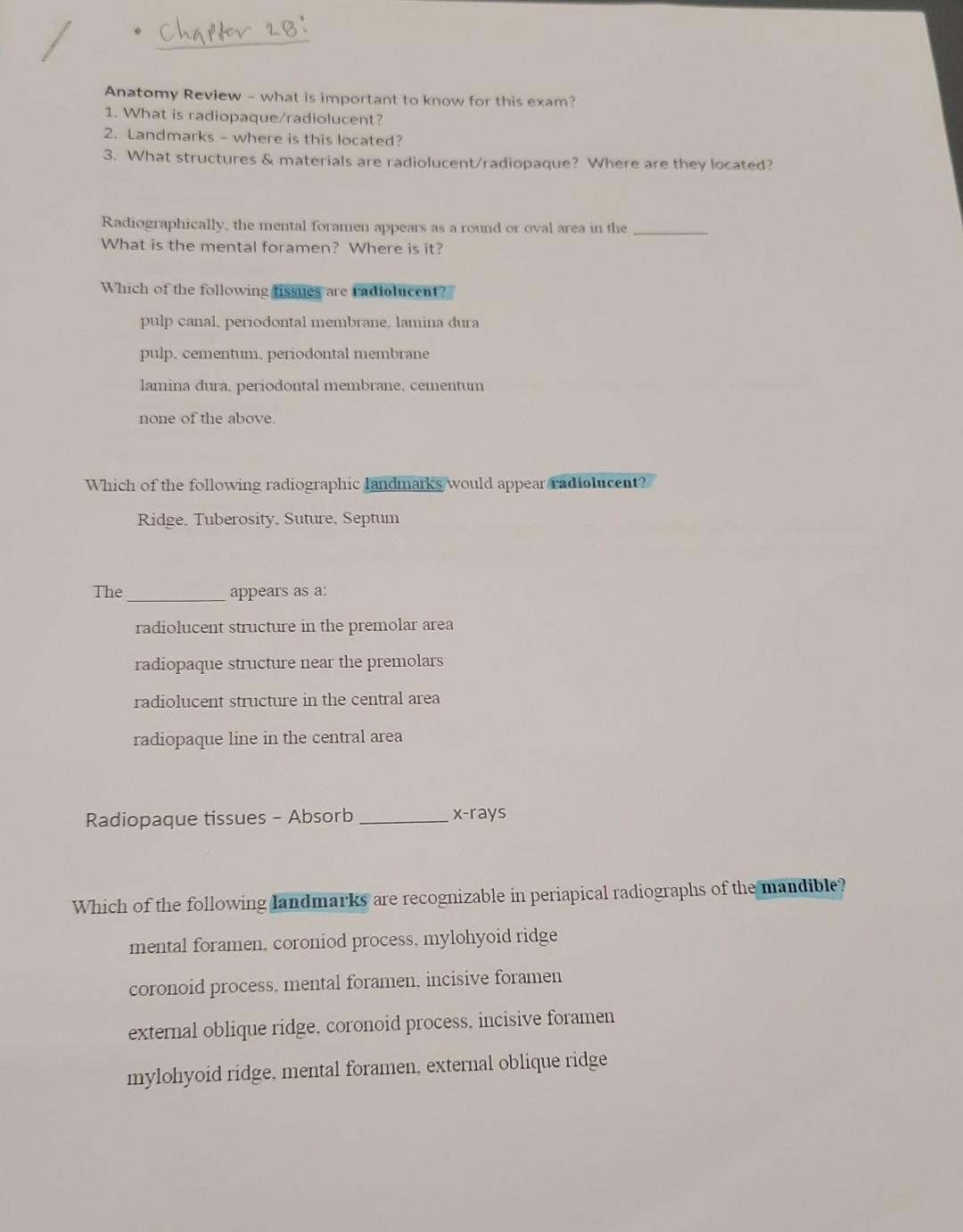 Solved Chaptar 28 Anatomy Review What Is Important To