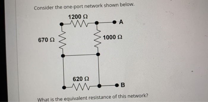 Solved Consider the one-port network shown below. 1200 Ω | Chegg.com