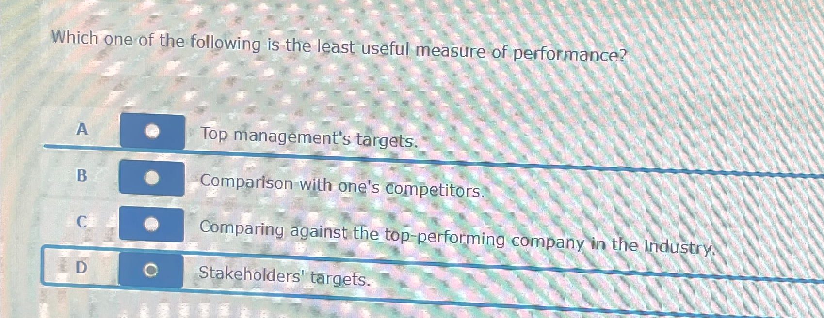 Solved Which one of the following is the least useful | Chegg.com