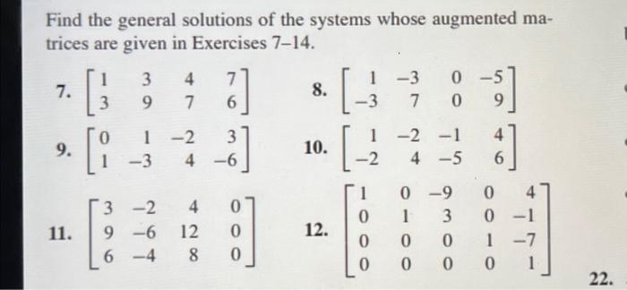 Solved Find the general solutions of the systems whose | Chegg.com