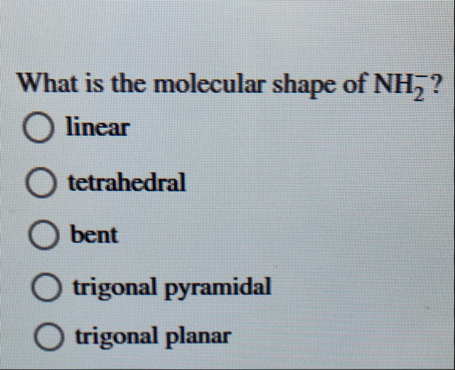 Solved What is the molecular shape of | Chegg.com