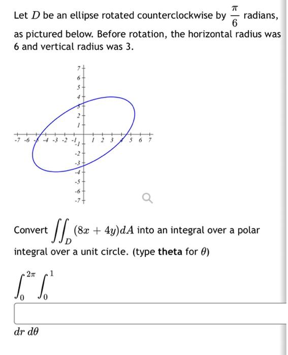 [Solved]: Let ( D ) be an ellipse rotated counterclockwis