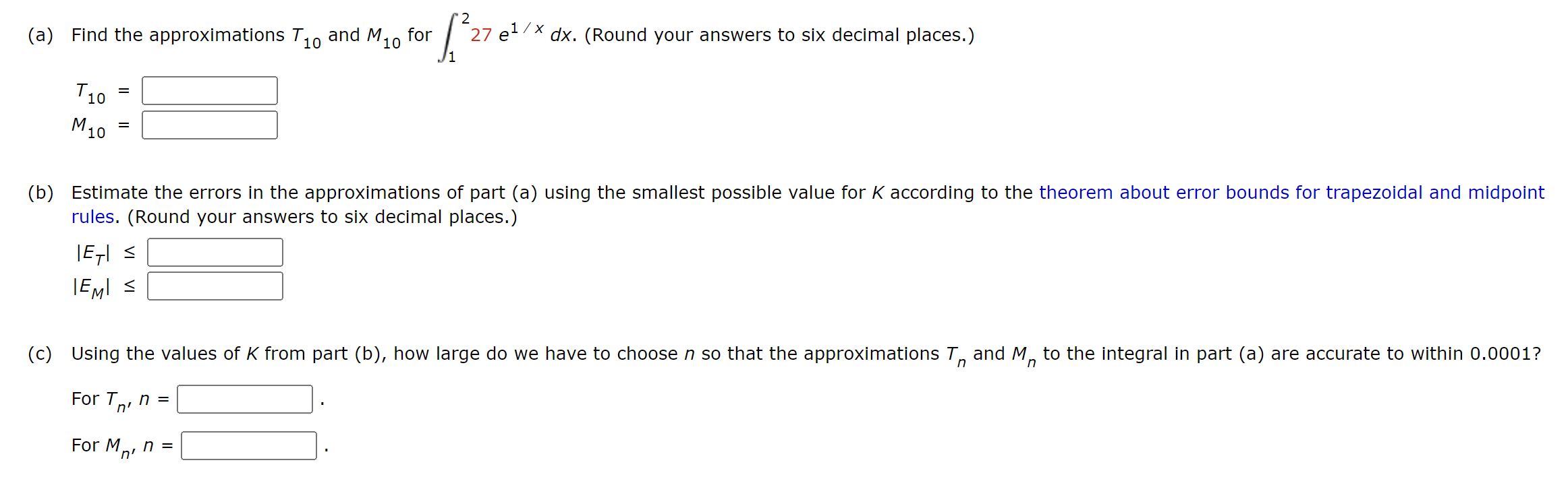 Solved Find the approximations T10 ﻿and M10 ﻿for the | Chegg.com
