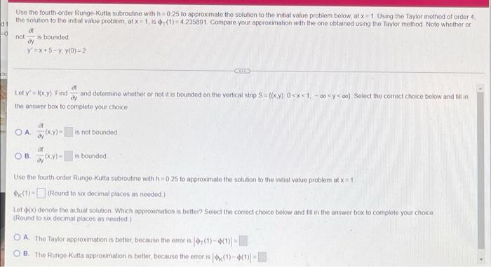 Solved Use the fourth-order Runge-Kutta subroutine with | Chegg.com
