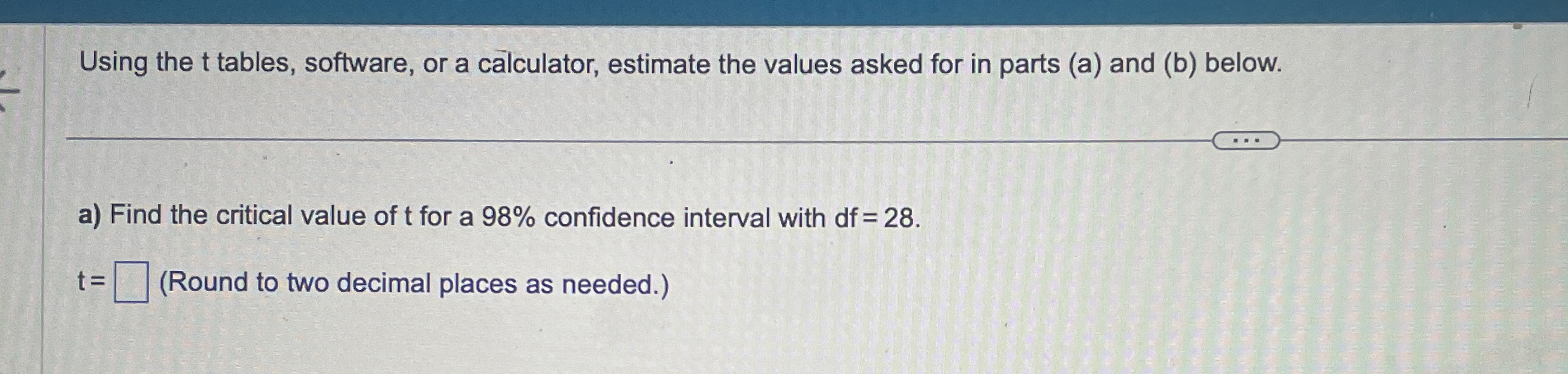 Solved Using the t ﻿tables, software, or a calculator, | Chegg.com