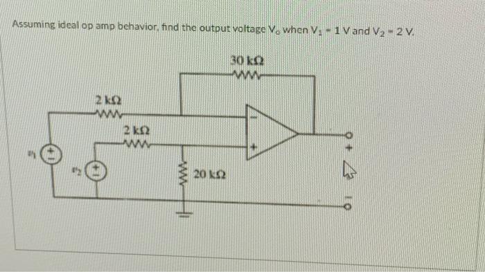Solved Assuming ideal op amp behavior, find the output | Chegg.com