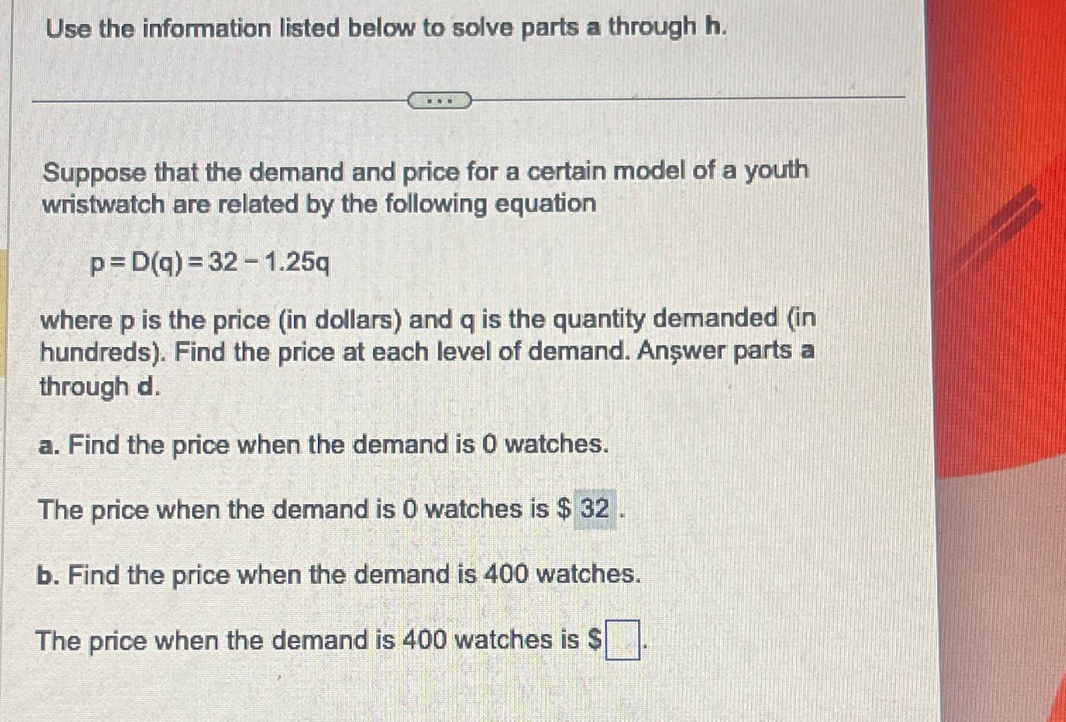 Solved Use the information listed below to solve parts a | Chegg.com