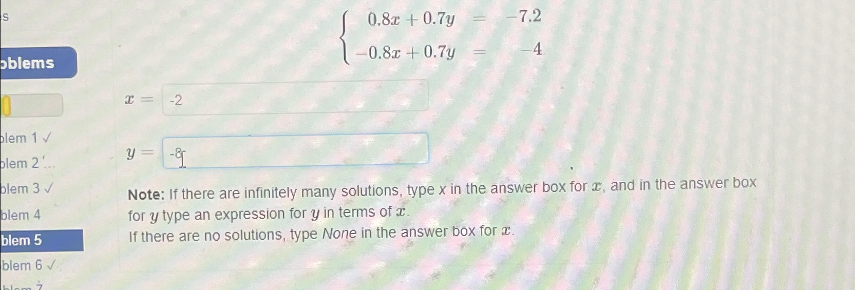 Solved Find the values of x and y that satisfy both | Chegg.com