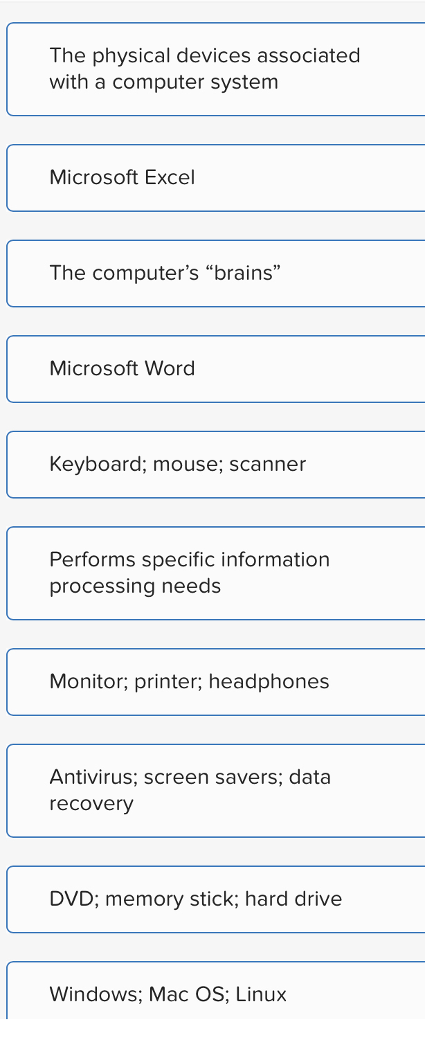 Solved The physical devices associated with a computer | Chegg.com