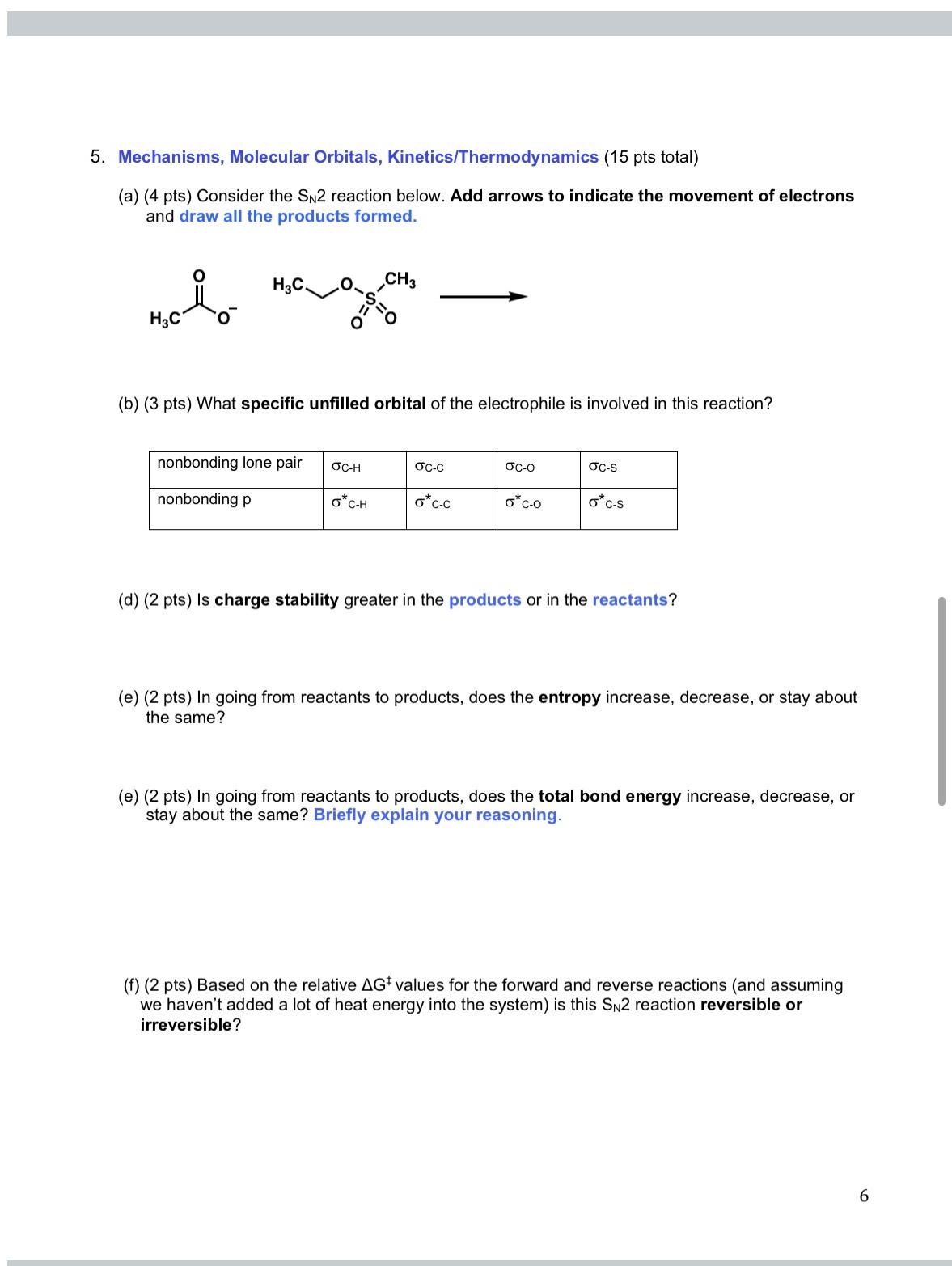 Solved Mechanisms, Molecular Orbitals, | Chegg.com