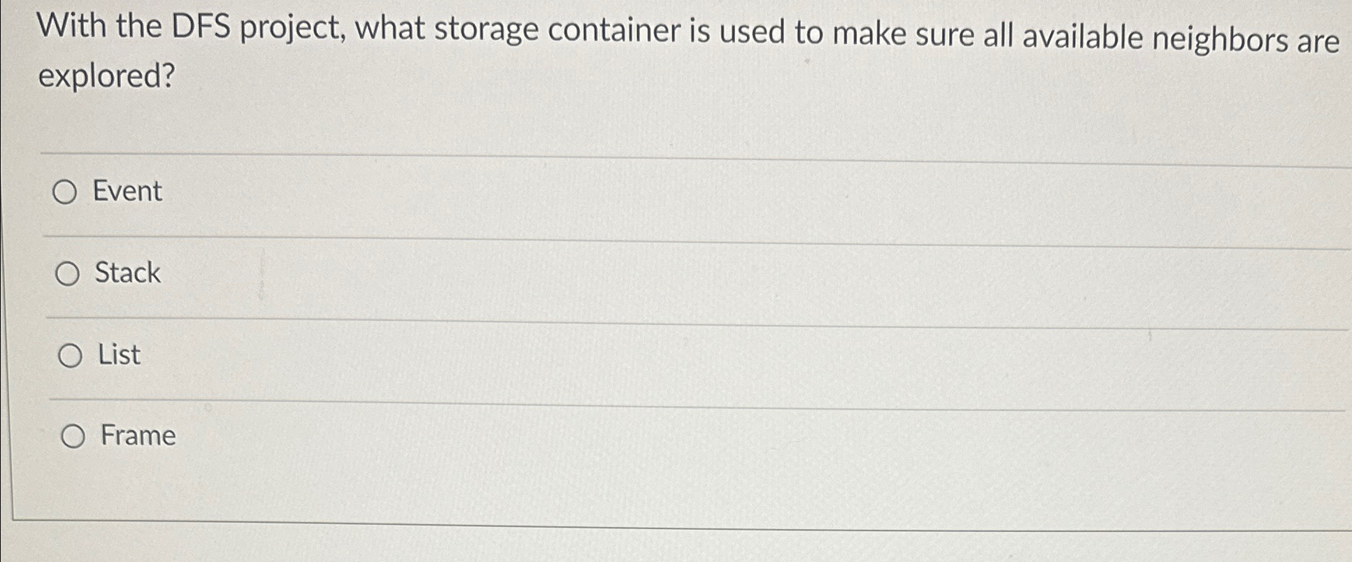 Solved With the DFS project, what storage container is used | Chegg.com