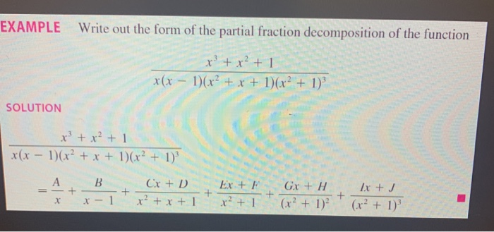 Solved Write out the form of the partial fraction | Chegg.com