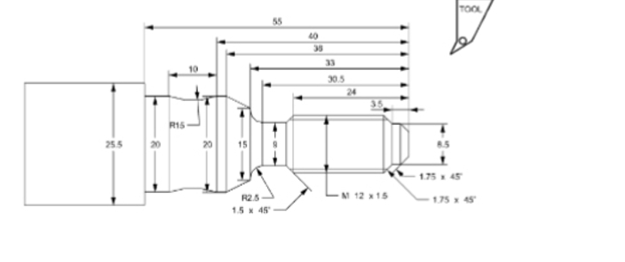 Generate a G-code for lathe machining using the | Chegg.com
