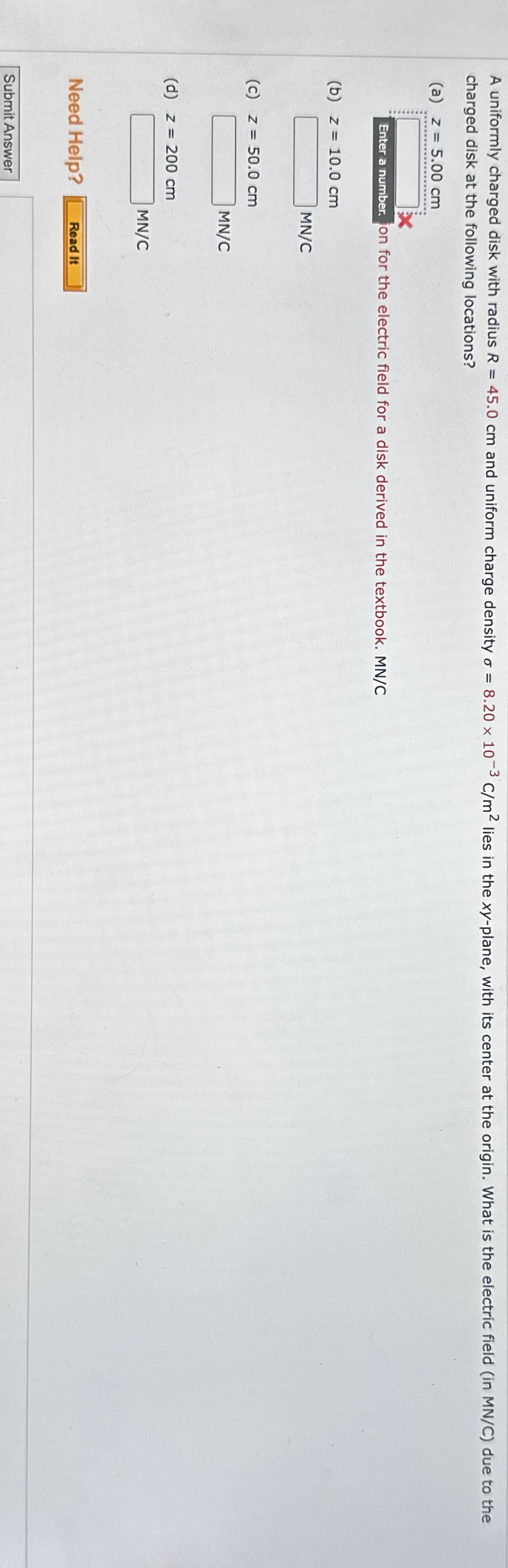 Solved charged disk at the following | Chegg.com