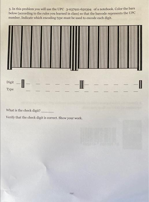 Solved Written Assignment 4: Barcodes and Error Correcting | Chegg.com