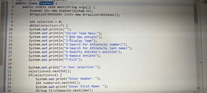 Solved when i add a player, it only inputs 4 out of thr 5 | Chegg.com