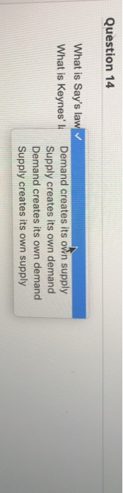 Solved What is Say's law? What is Keynes' law? Question 14 | Chegg.com