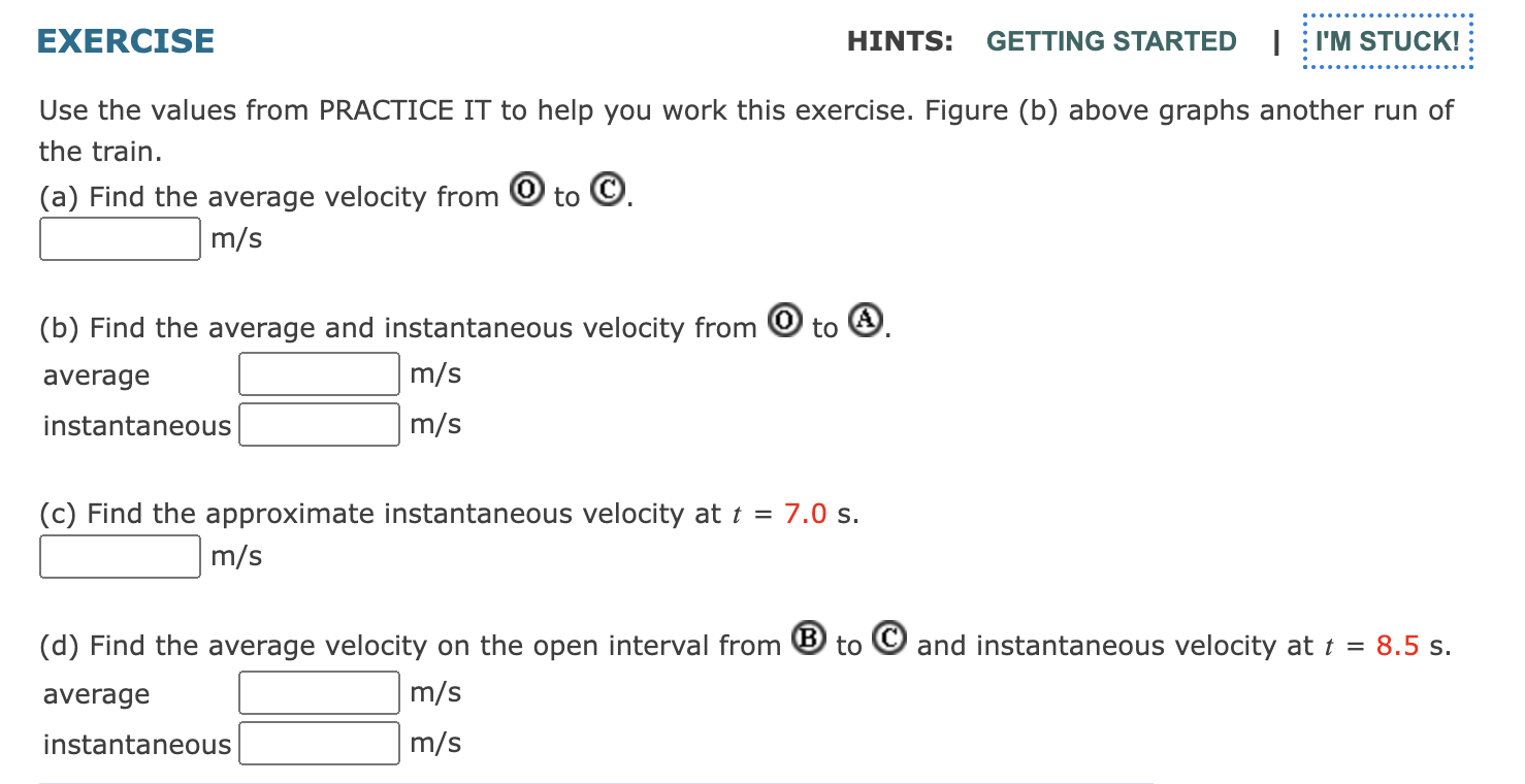 GOAL Obtain average and instantaneousvelocities from | Chegg.com