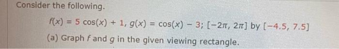 Solved Consider the following. | Chegg.com