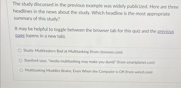 Solved The study discussed in the previous example was | Chegg.com