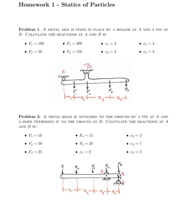 Solved Homework 1 - Statics of Particles Problem 1. A METAL | Chegg.com