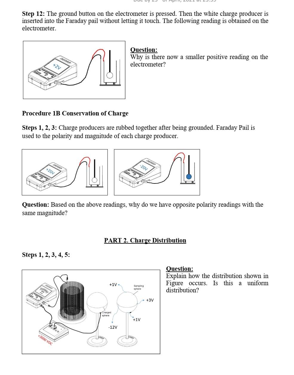 Solved Experiment 2 - Report ID: Name: PART 1. Charge | Chegg.com