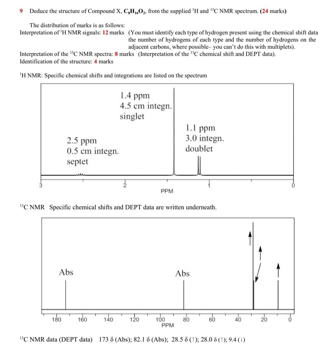 Solved 9 Deduce the structure of Compound X, C3H602, from | Chegg.com
