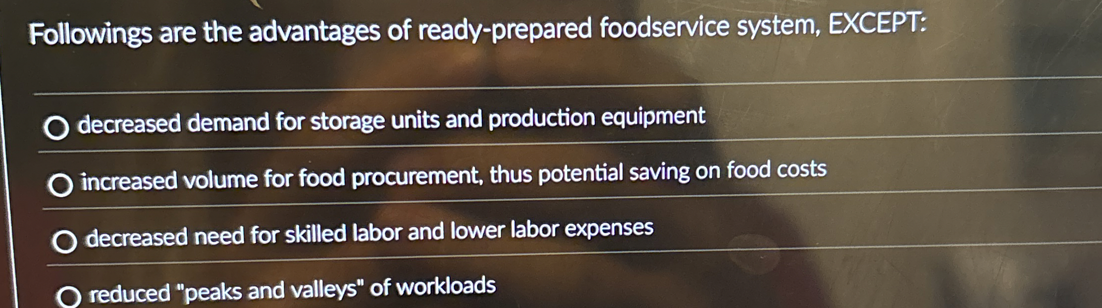 Solved Followings are the advantages of ready-prepared | Chegg.com