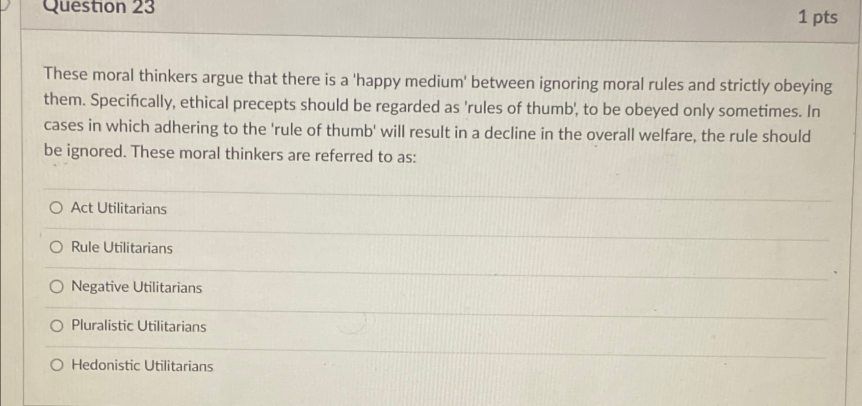 Solved Question 231 ﻿ptsThese moral thinkers argue that | Chegg.com