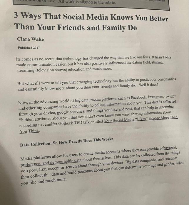 3 Ways That Social Media Knows You Better Than Your | Chegg.com