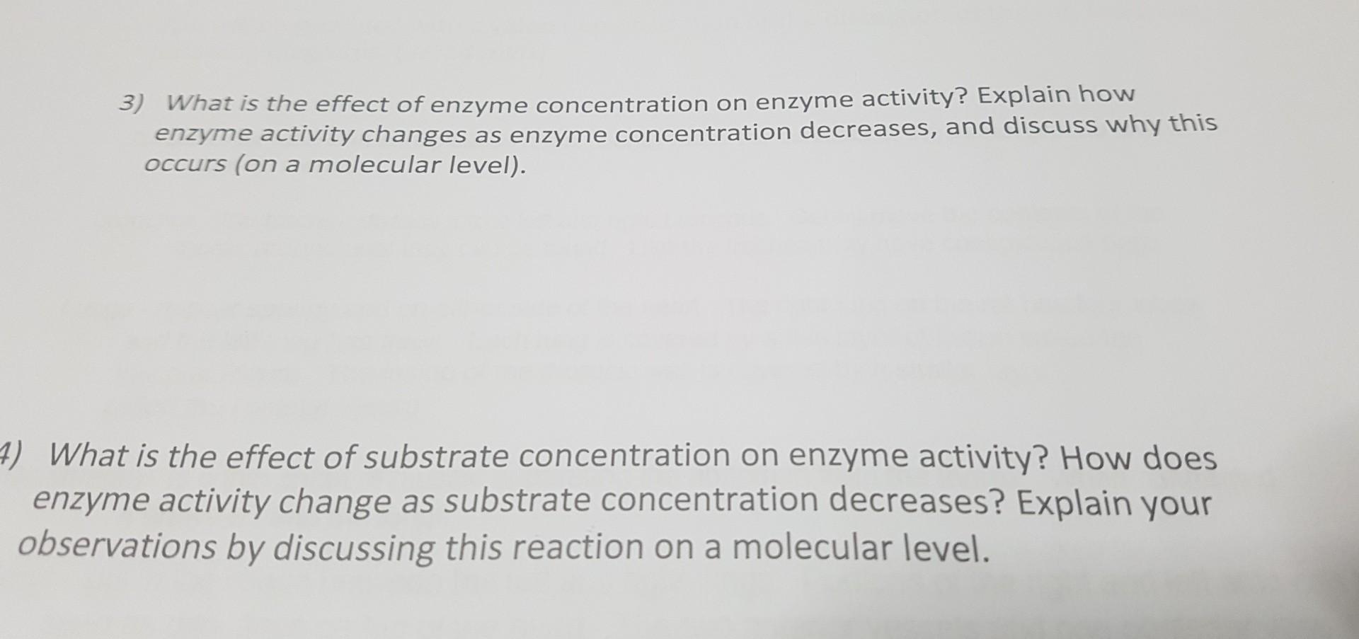 Solved 3) What is the effect of enzyme concentration on | Chegg.com
