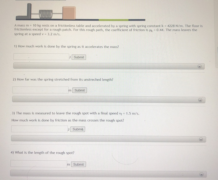 Solved A mass m = 10 kg rests on a frictionless table and | Chegg.com