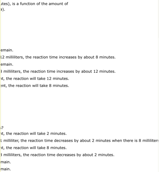 Solved The Time For A Chemical Reaction T in Minutes Is Chegg solved-the-time-for-a-chemical-reaction-t-in-minutes-is-chegg