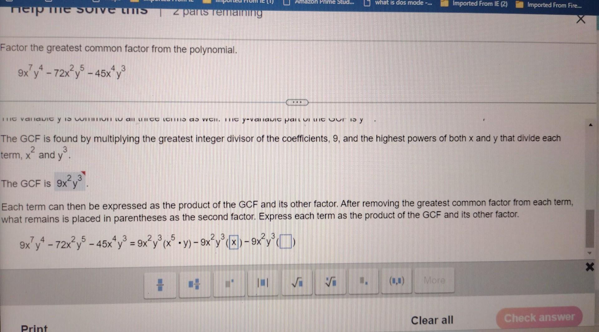 Solved Factor The Greatest Common Factor From The Chegg