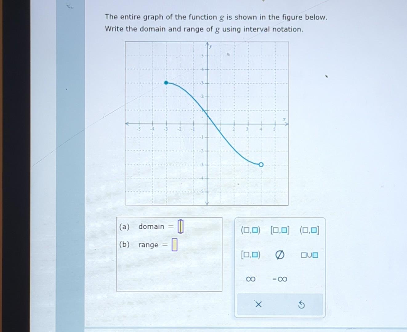 Solved The entire graph of the function g is shown in the | Chegg.com