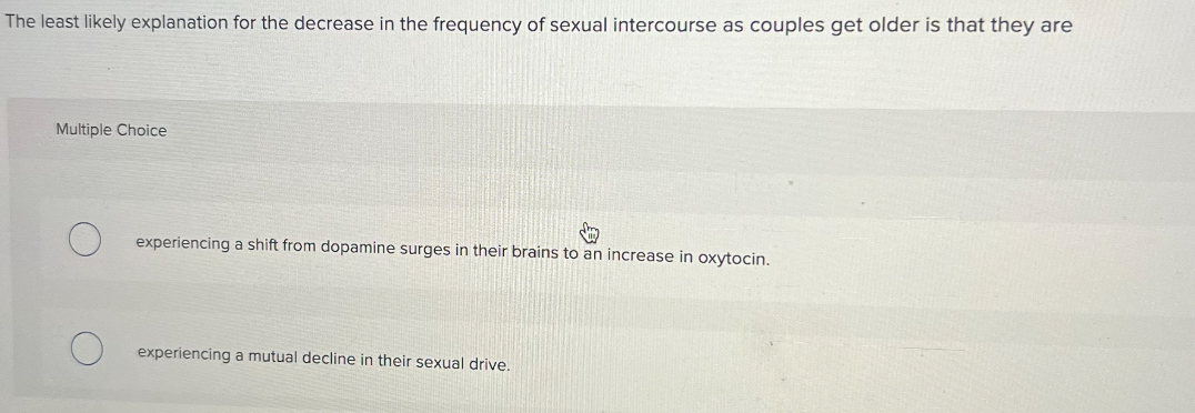 Solved The least likely explanation for the decrease in the | Chegg.com