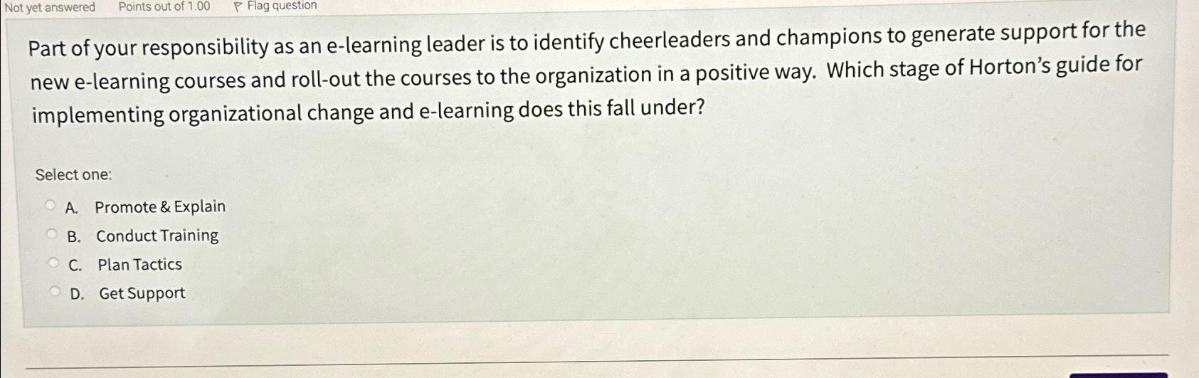 Solved Part of your responsibility as an e-learning leader | Chegg.com