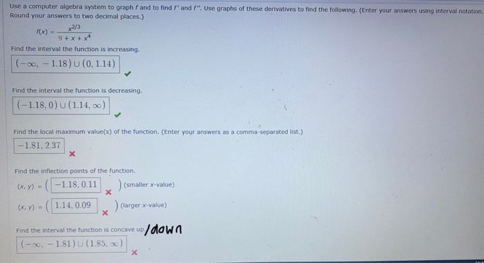 Solved Use a computer algebra system to graph fand to find | Chegg.com