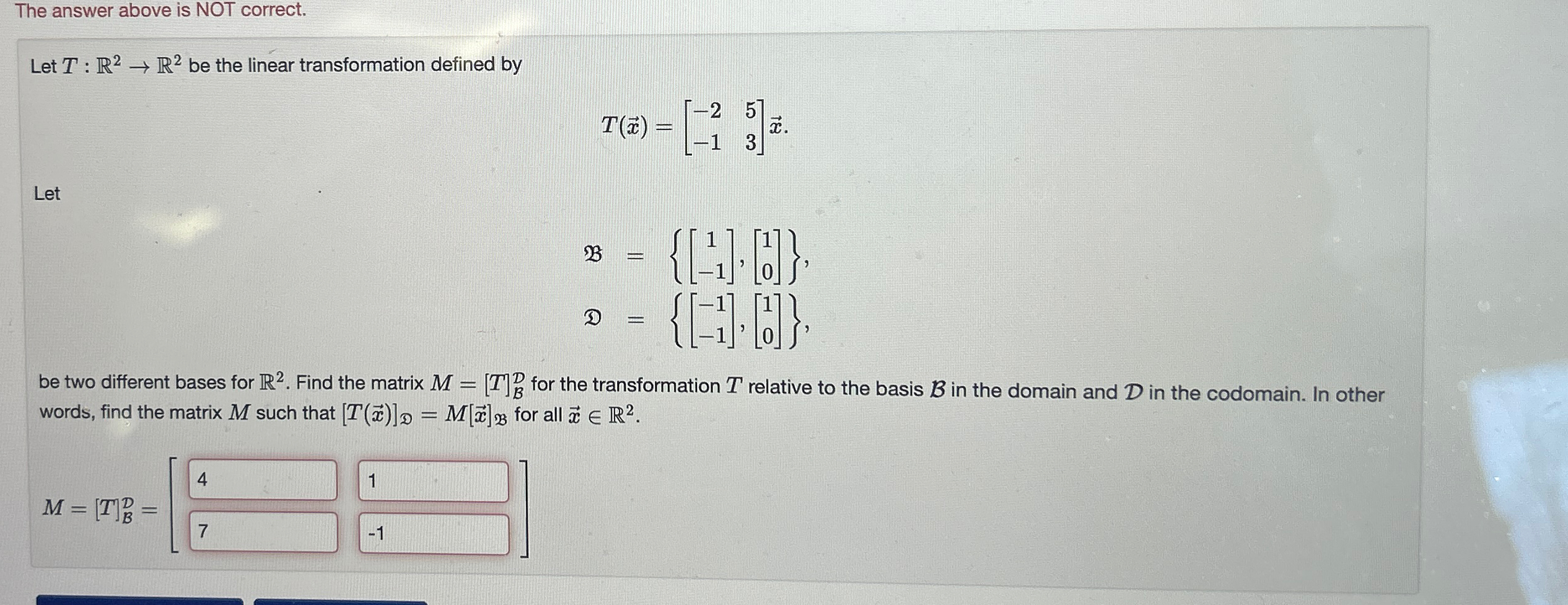 Solved Let T:R2→R2 ﻿be the linear transformation defined | Chegg.com